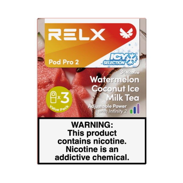 RELX Pod Pro 2 – 3 Pod 3% – Watermelon Coconut Ice Milk Tea – Juce Vape